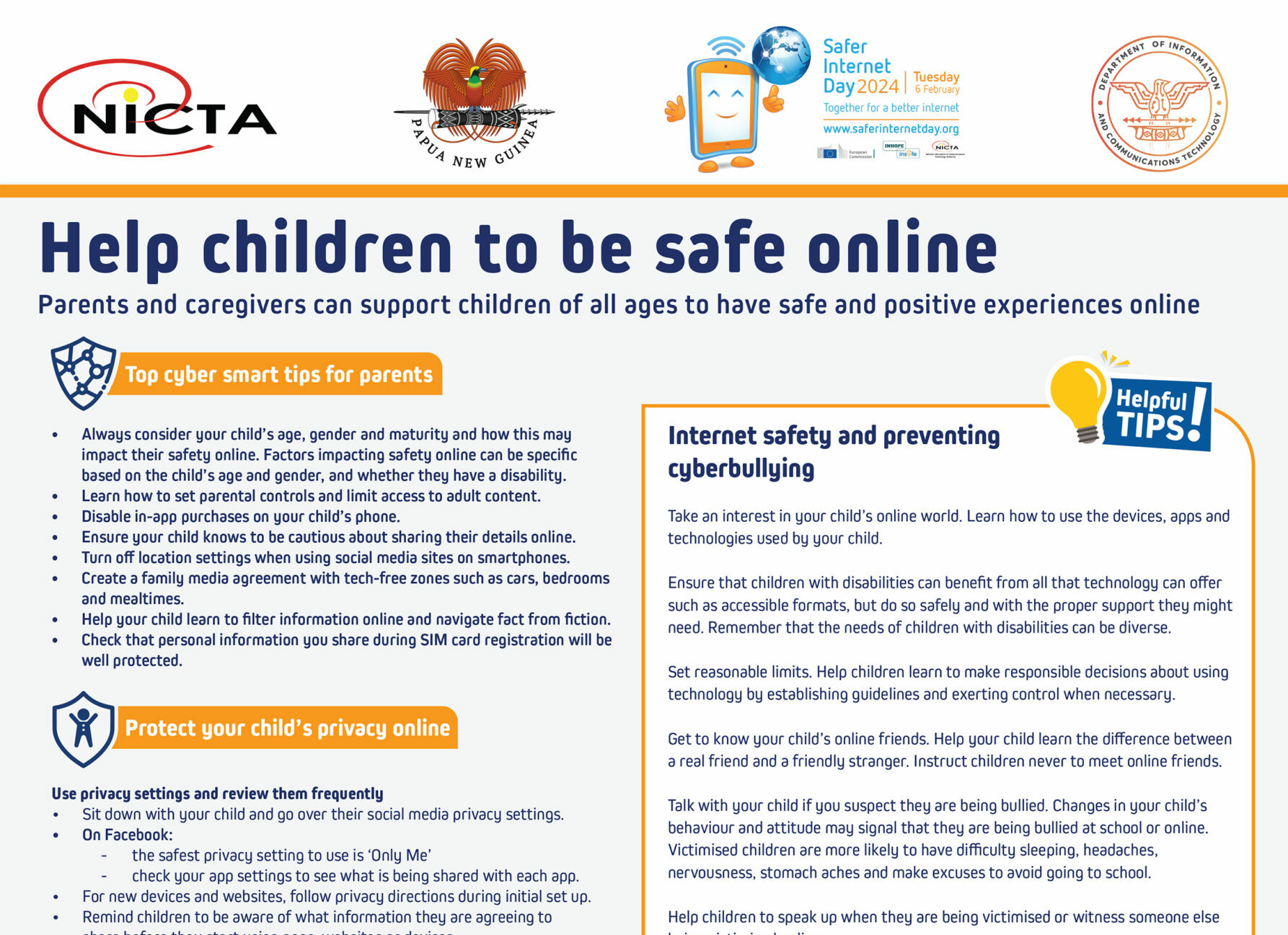 Help Children to be safe online - National Information & Communications ...